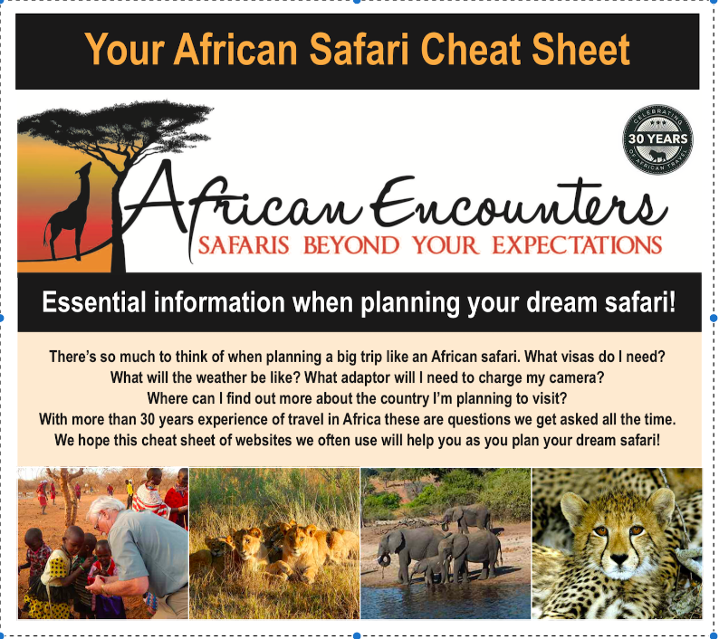 African Safari Cheat Sheet