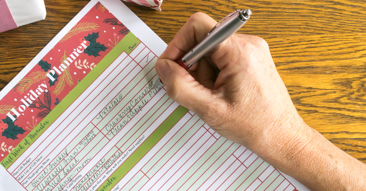 Printable Holiday Planner Pre Filled With Suggested Task