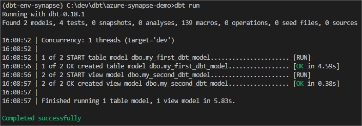 Install DBT on Windows and use Azure SQL and Synapse