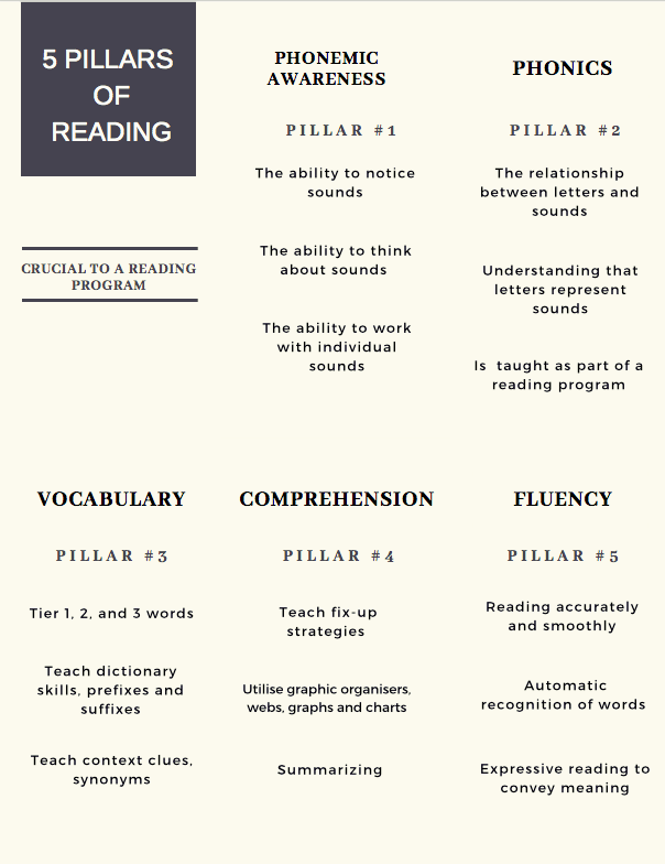 5 PILLARS OF READING
