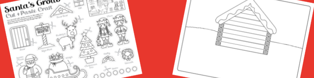 Cut and Paste Santa's Grotto Craft (FREE Printable PDF) - Crafts on Sea