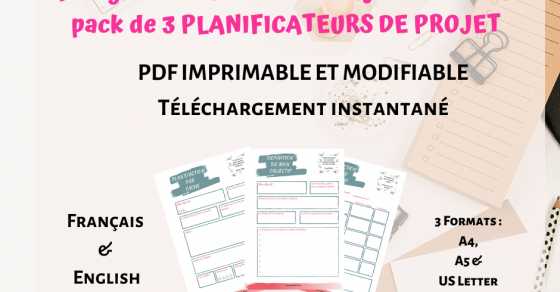 Pack de 3 planificateurs d'objectifs GRATUIT