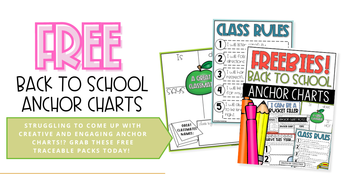 Free Classroom Back to School Anchor Charts