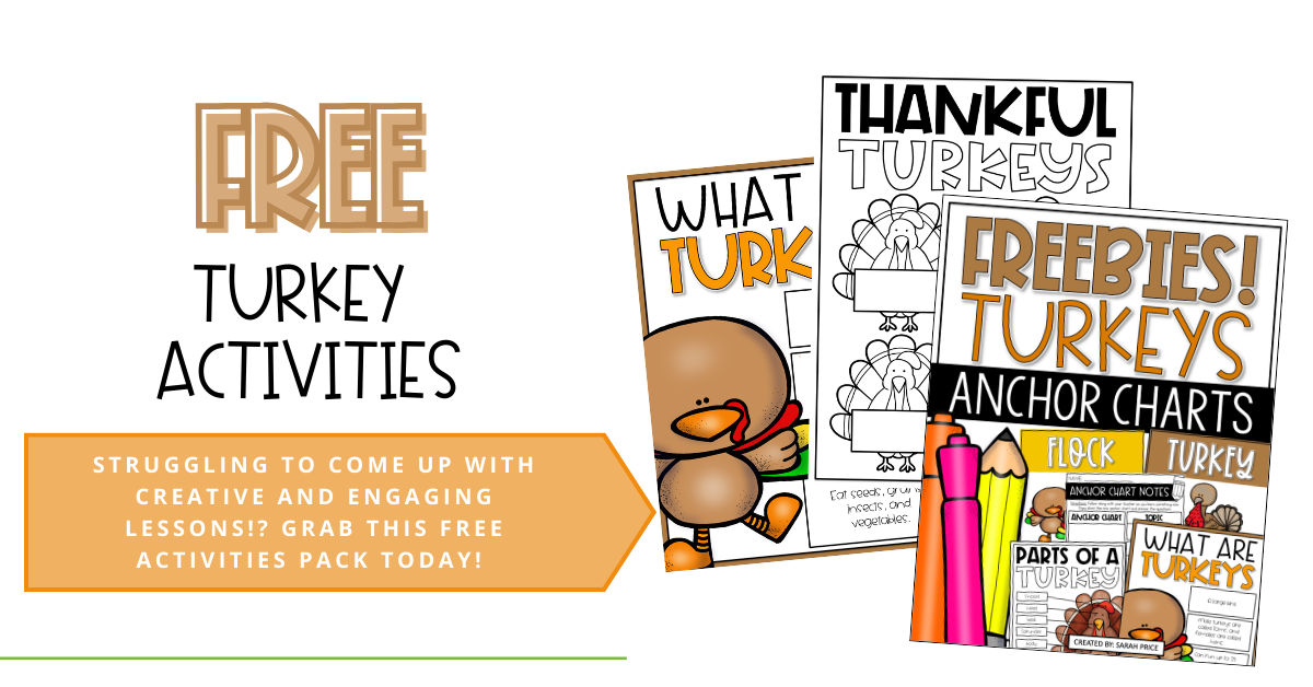 Free Turkey Theme Anchor Charts