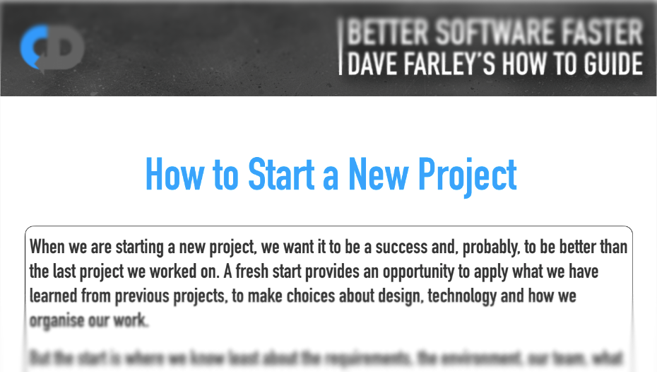How to Start a New Project by Dave Farley