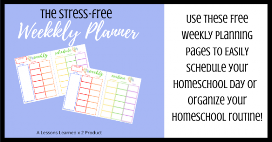Free Homeschool Weekly Planning Pages