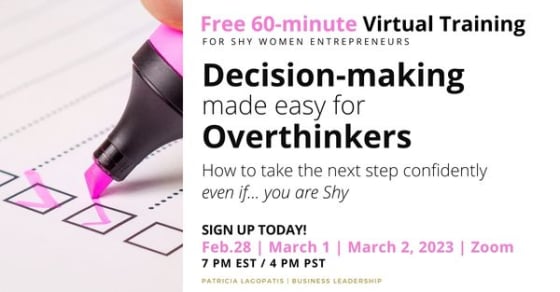 LIVE Training: Decision-making made easy for Overthinkers: How to take ...