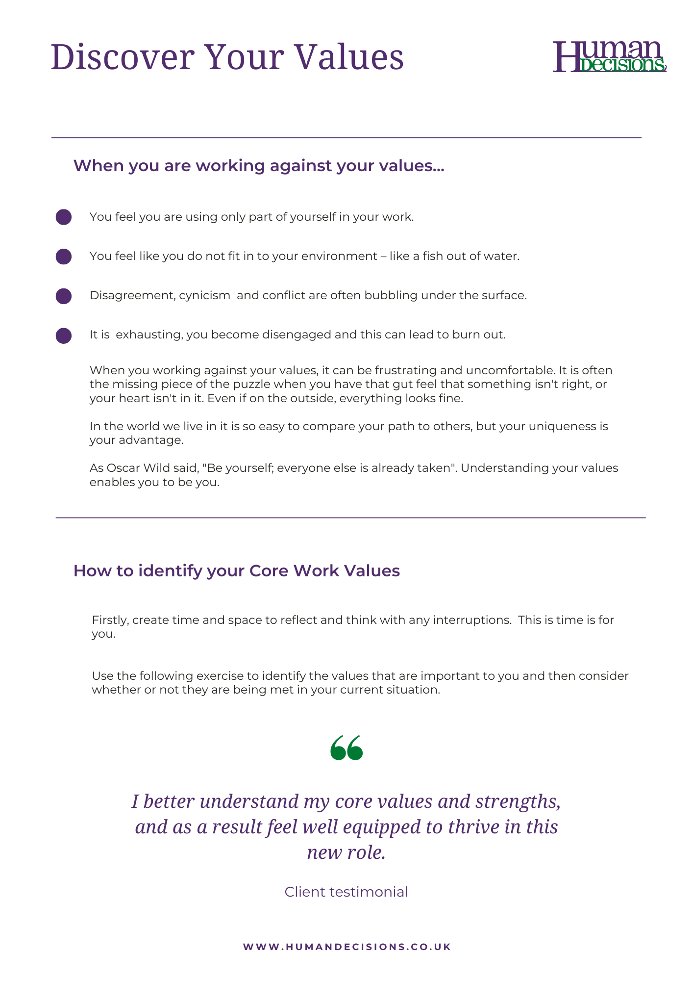 Discover your Values