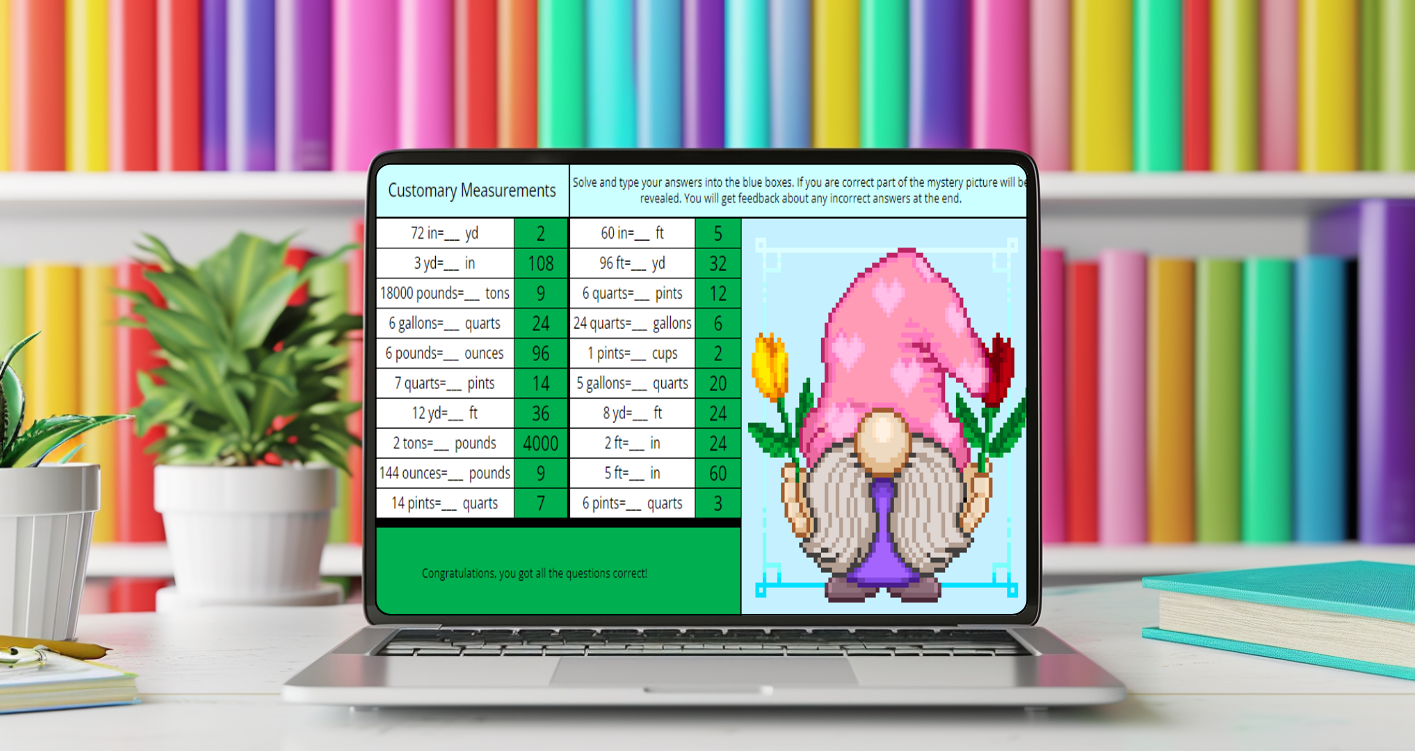 Converting Customary Units Pixel Art – Pick Up and Go Resources