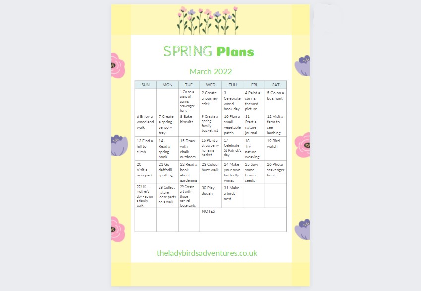 March activities for kids - The Ladybirds' Adventures