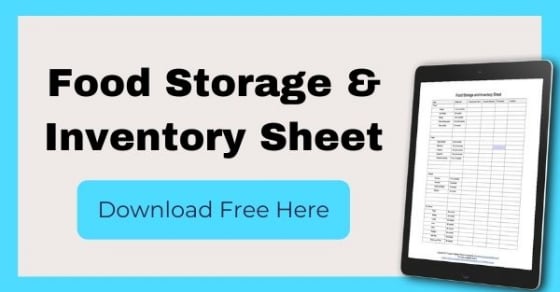 Free Download: Food Storage and Inventory Sheet for Emergency Preparedness