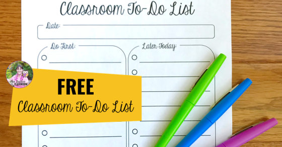 Free Classroom To-Do List