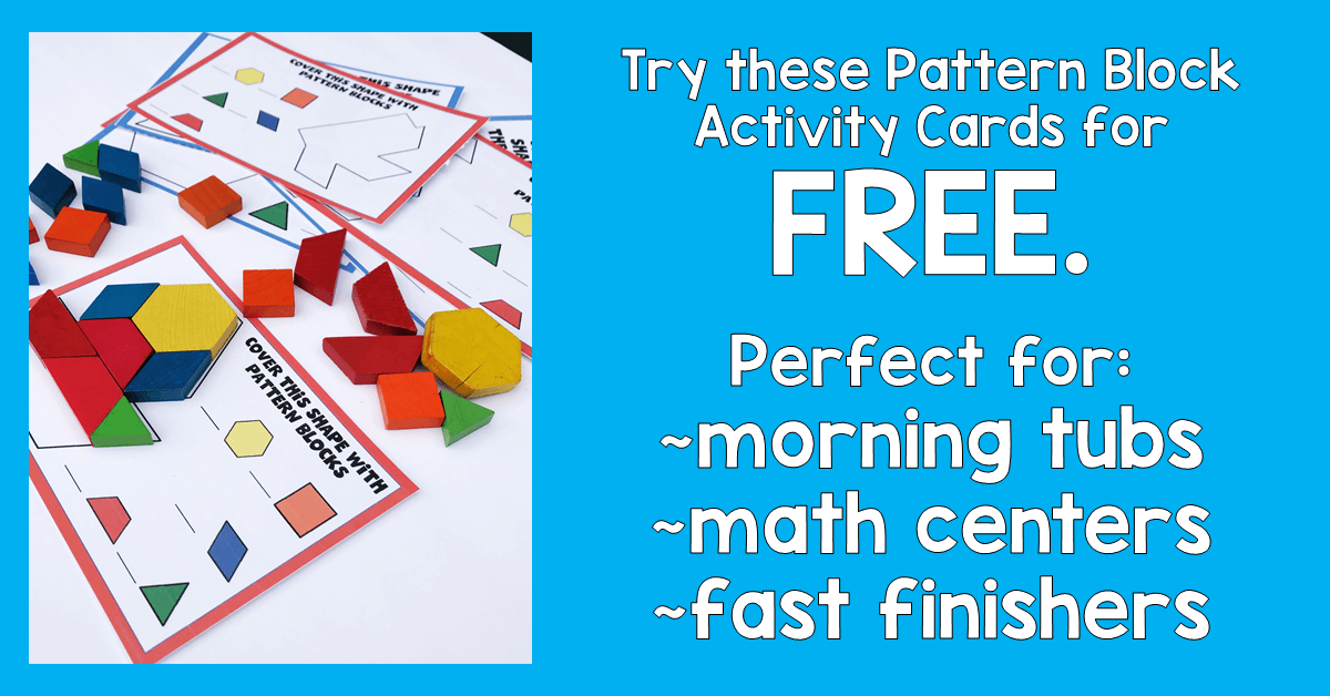 Free Morning work - pattern block cover up puzzles