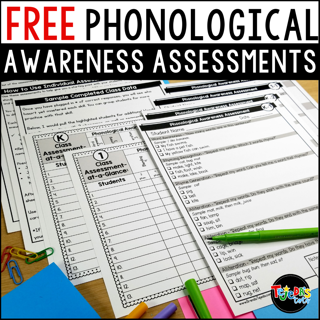 FREE Phonological Awareness Assessments