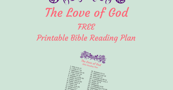 Printable Bible Reading Plan on the Love of God