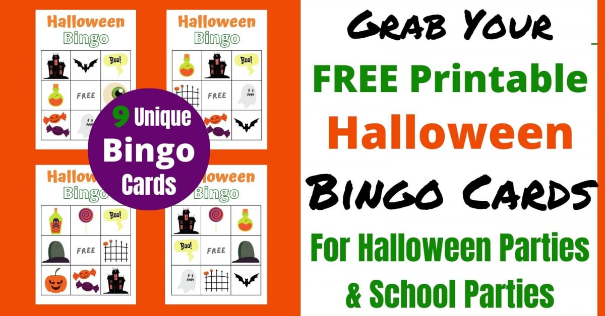 Free Printable Halloween Bingo Game Cards for Kids Parties
