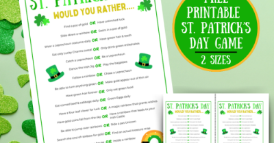 Free St. Patrick's Day Would You Rather Questions