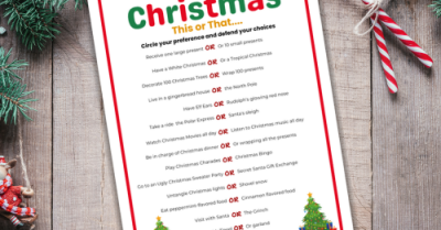 Free Printable This or That Christmas Game