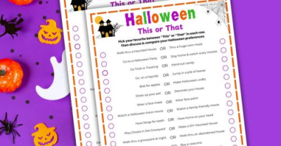 This or That Halloween Questions Printable Game