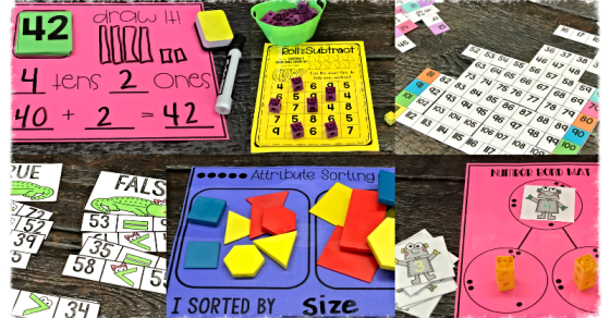 Free First Grade Math Manipulatives and Games